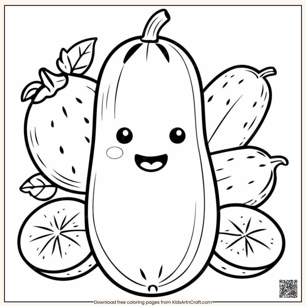 Fruit & Vegetable Coloring Pages For Kids - Kids Art & Craft