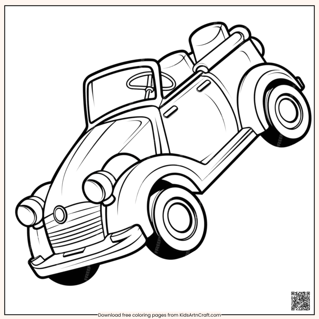 Kid's Vehicle Coloring Pages - Free Printable Worksheet - Kids Art & Craft