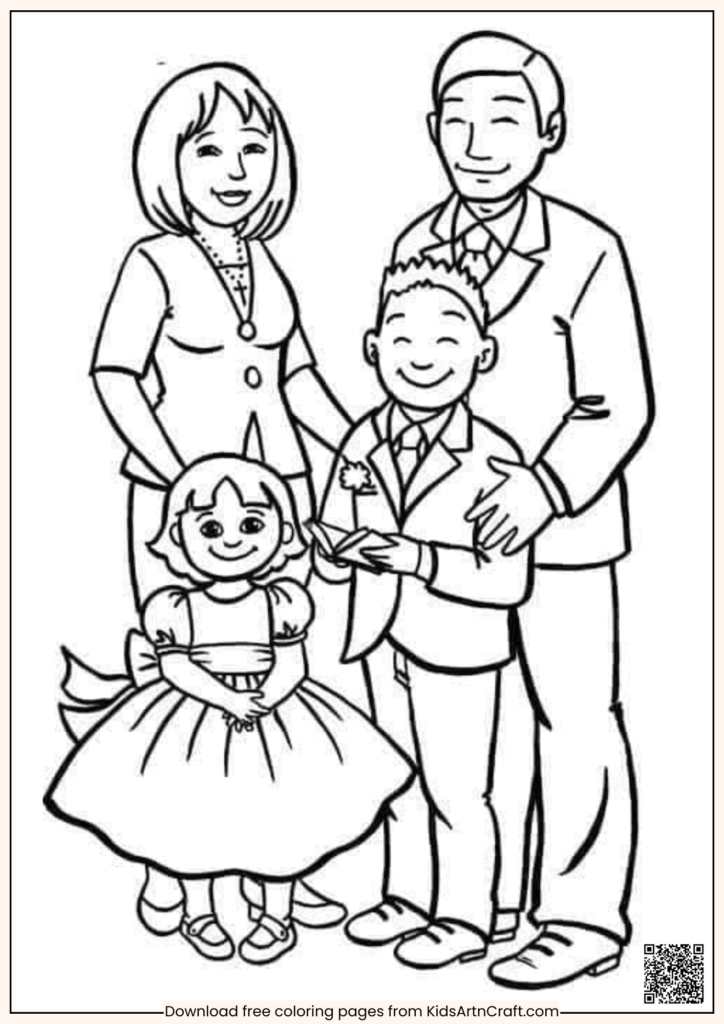 Family Bonding Through Coloring Pages for Children - Kids Art & Craft