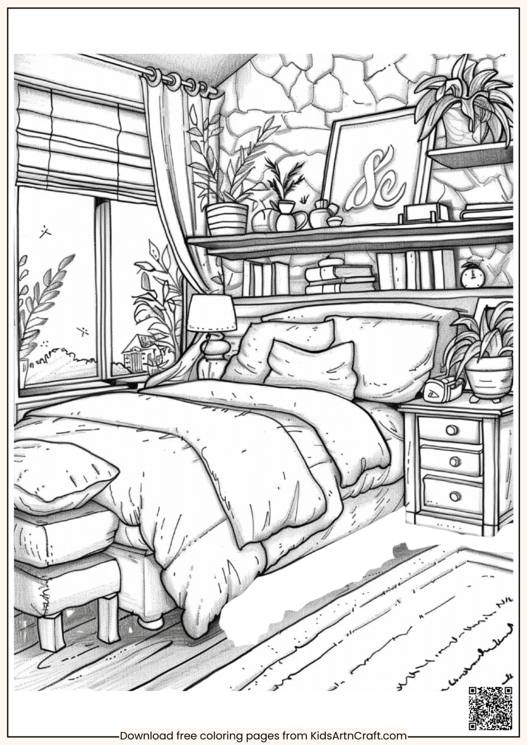 Room Coloring Pages For Kids With Parents - Kids Art & Craft