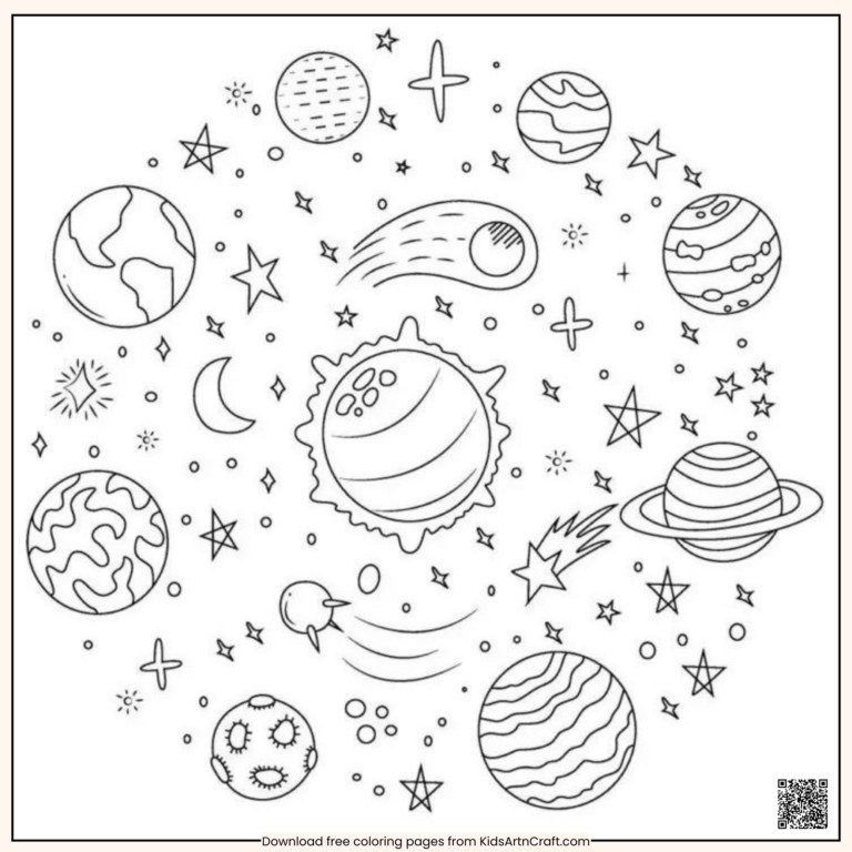 Outer Space Coloring Pages For Kids - Kids Art & Craft