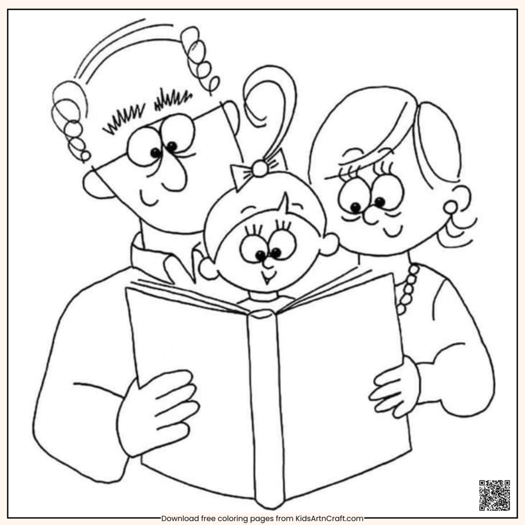 Awesome Family Moments Coloring Pages For Kids - Kids Art & Craft