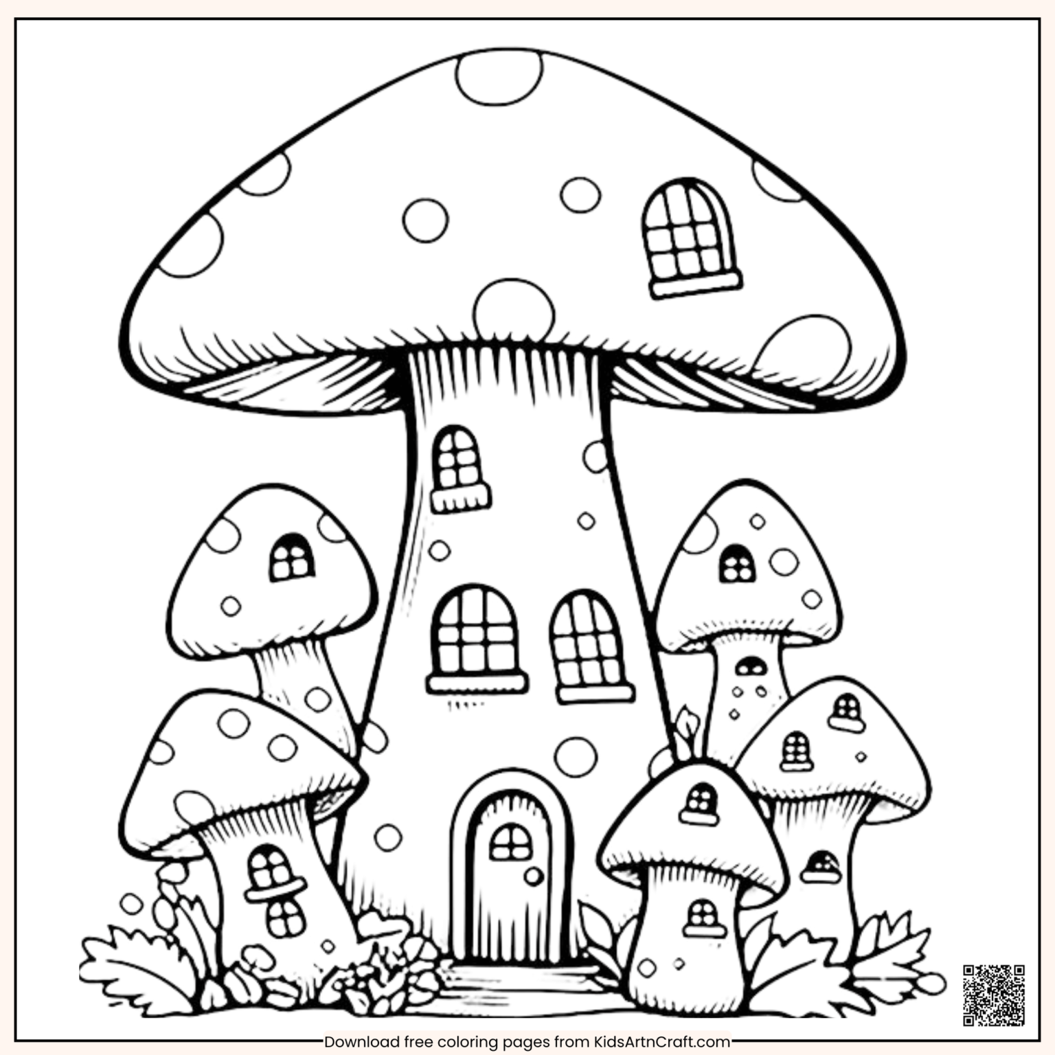 Creative Mushroom House Coloring Pages For Kids - Kids Art & Craft