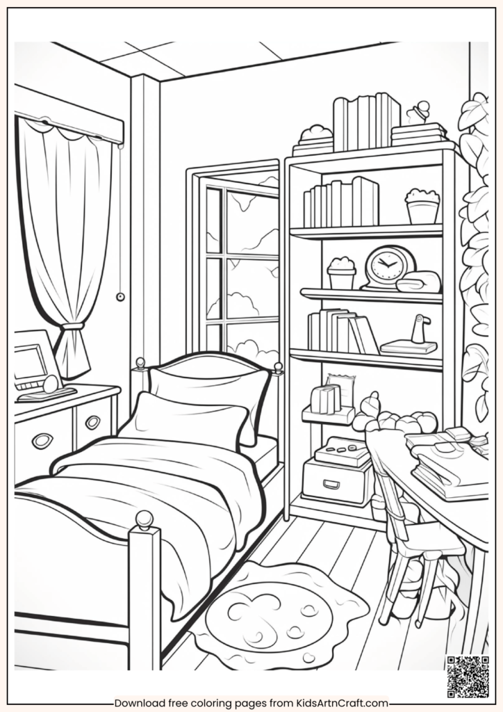 Room Coloring Pages For Kids With Parents - Kids Art & Craft