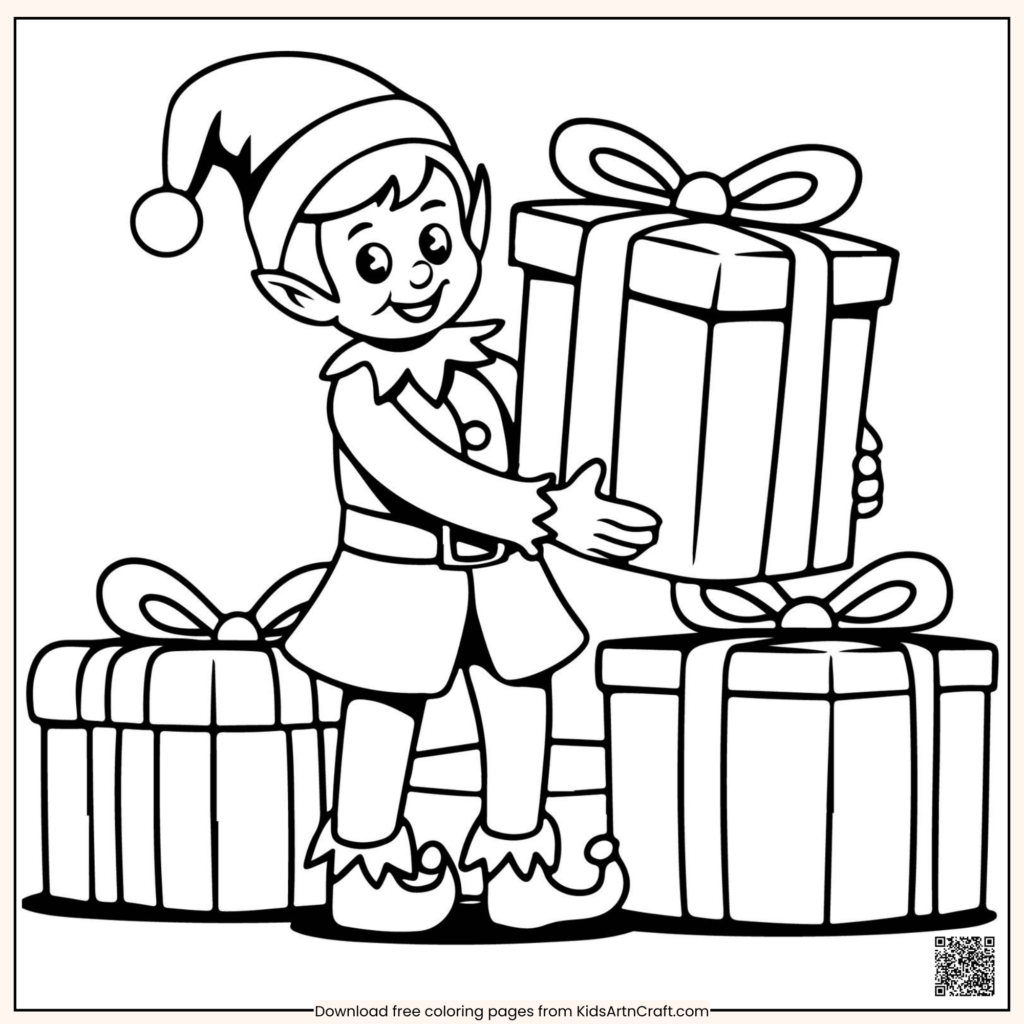 Christmas-inspired Coloring Page Worksheets for Children - Kids Art & Craft