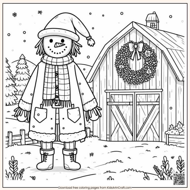 Celebrate Christmas Spirit with a Farm Theme Coloring Page for Kids ...
