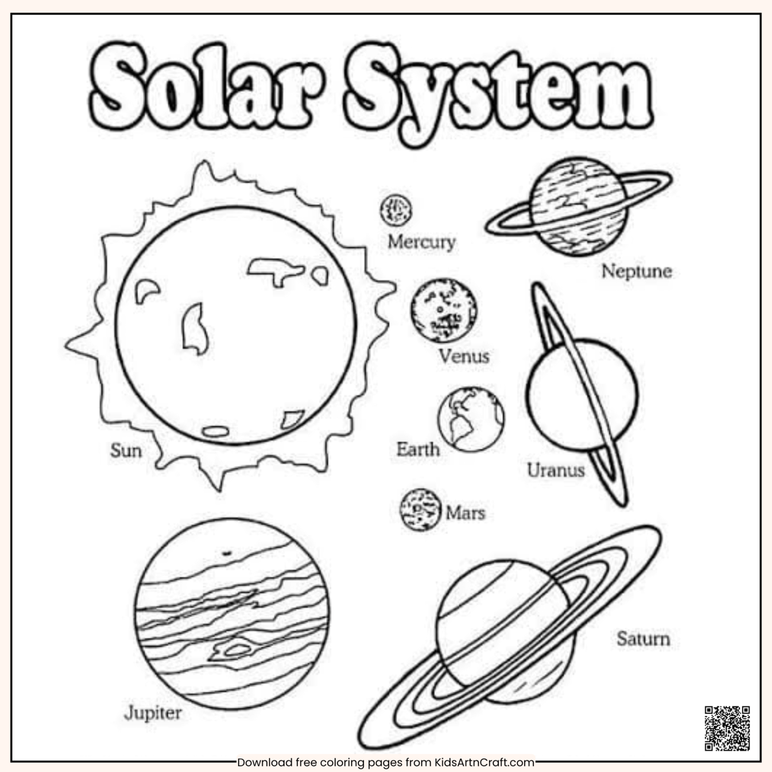 Outer Space Coloring Pages For Kids - Kids Art & Craft