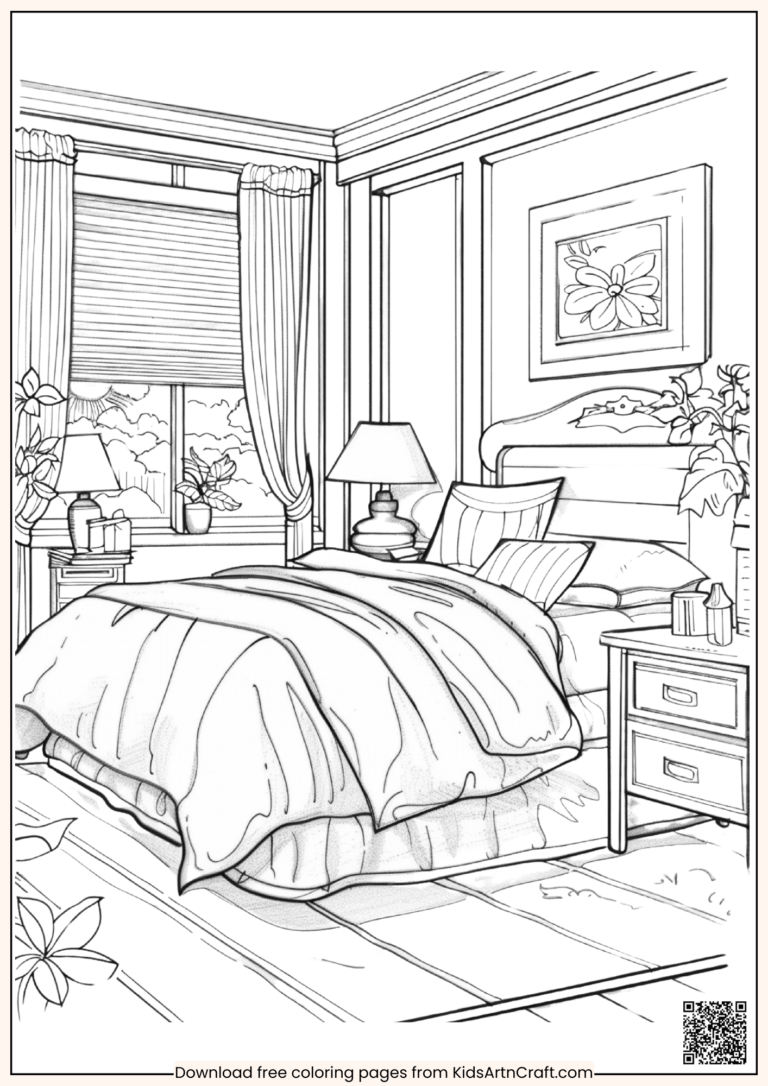 Room Coloring Pages For Kids With Parents - Kids Art & Craft