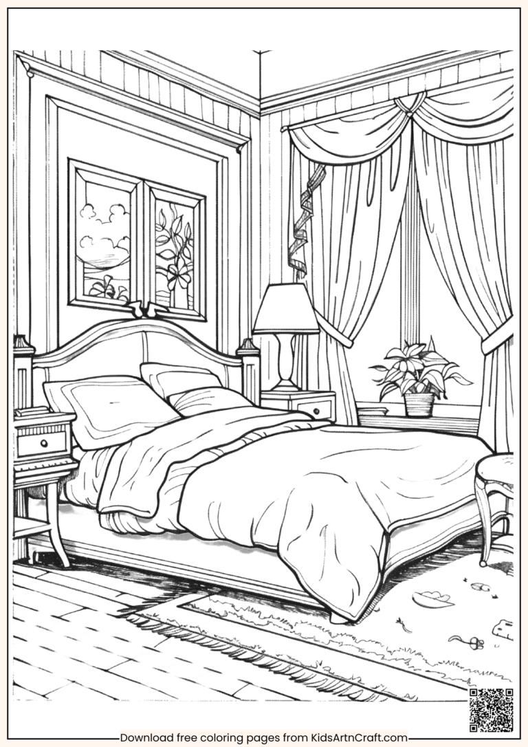 Room Coloring Pages For Kids With Parents - Kids Art & Craft