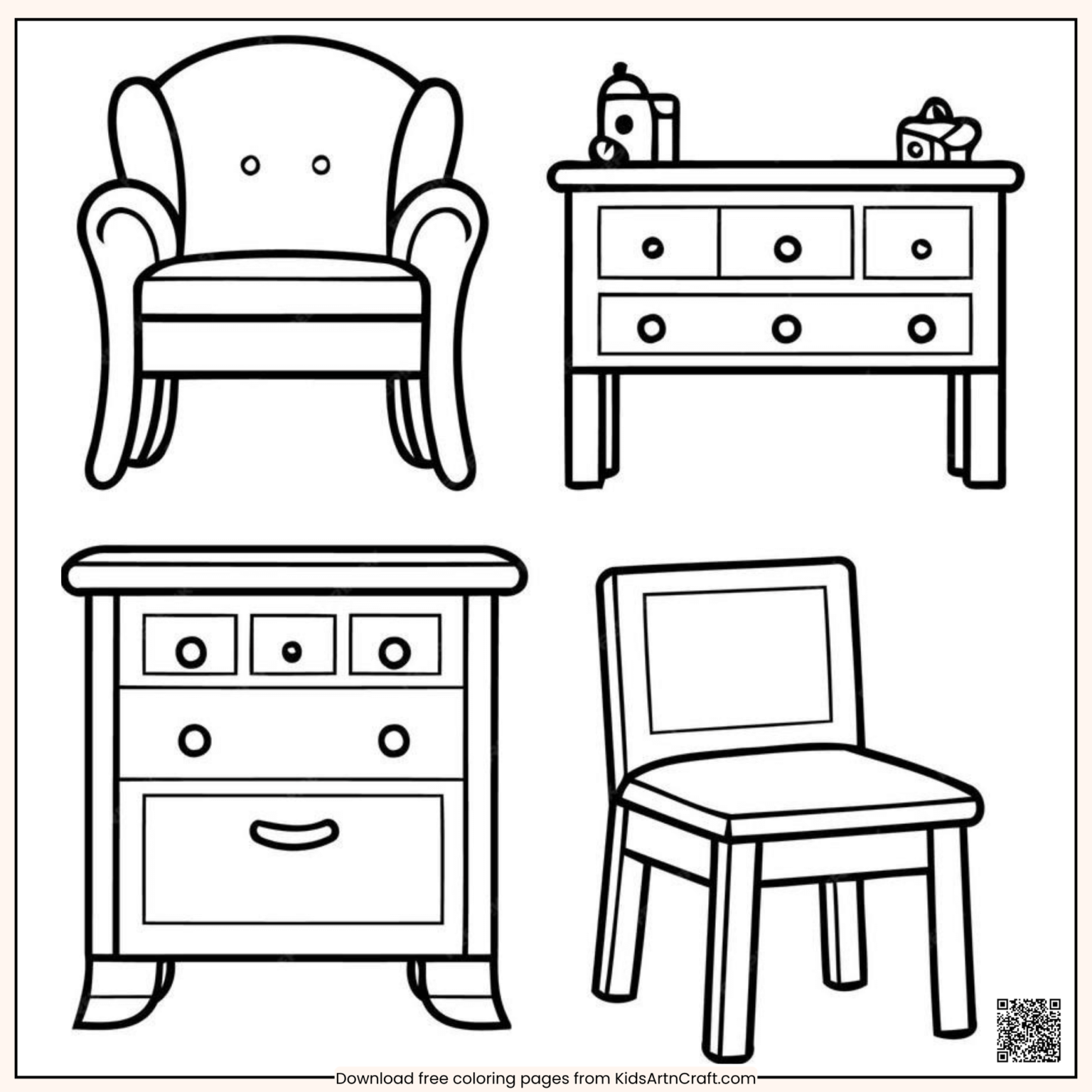 Free Printable Furniture Coloring Pages for Kids - Kids Art & Craft