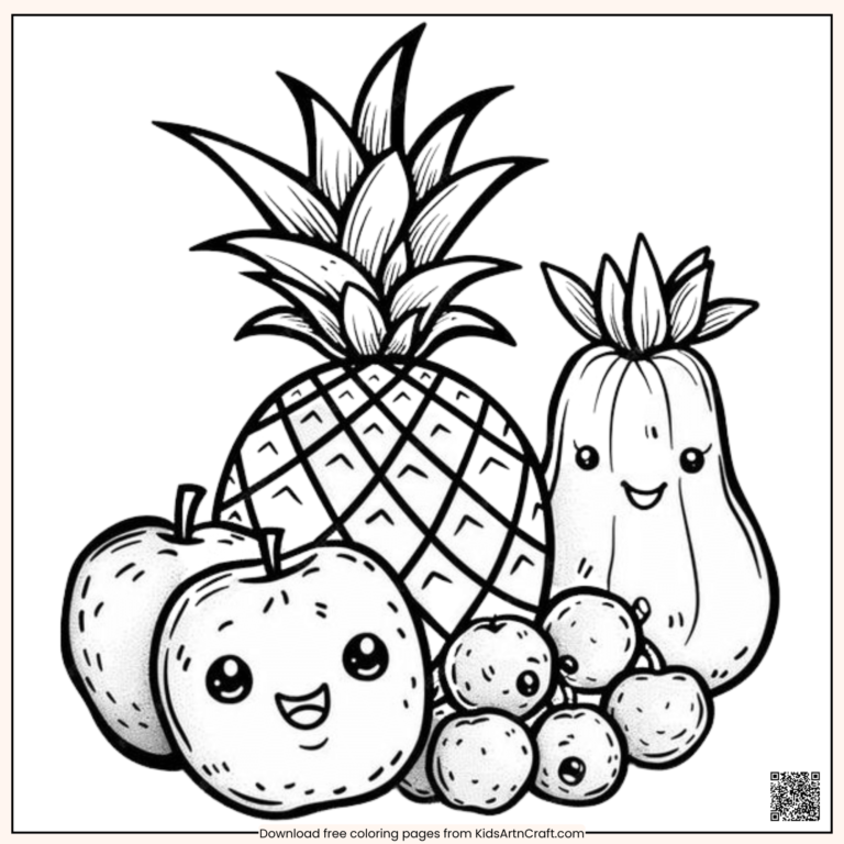 Fruit & Vegetable Coloring Pages For Kids - Kids Art & Craft
