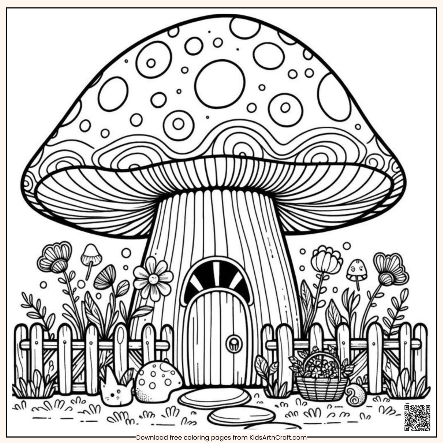 Creative Mushroom House Coloring Pages For Kids - Kids Art & Craft