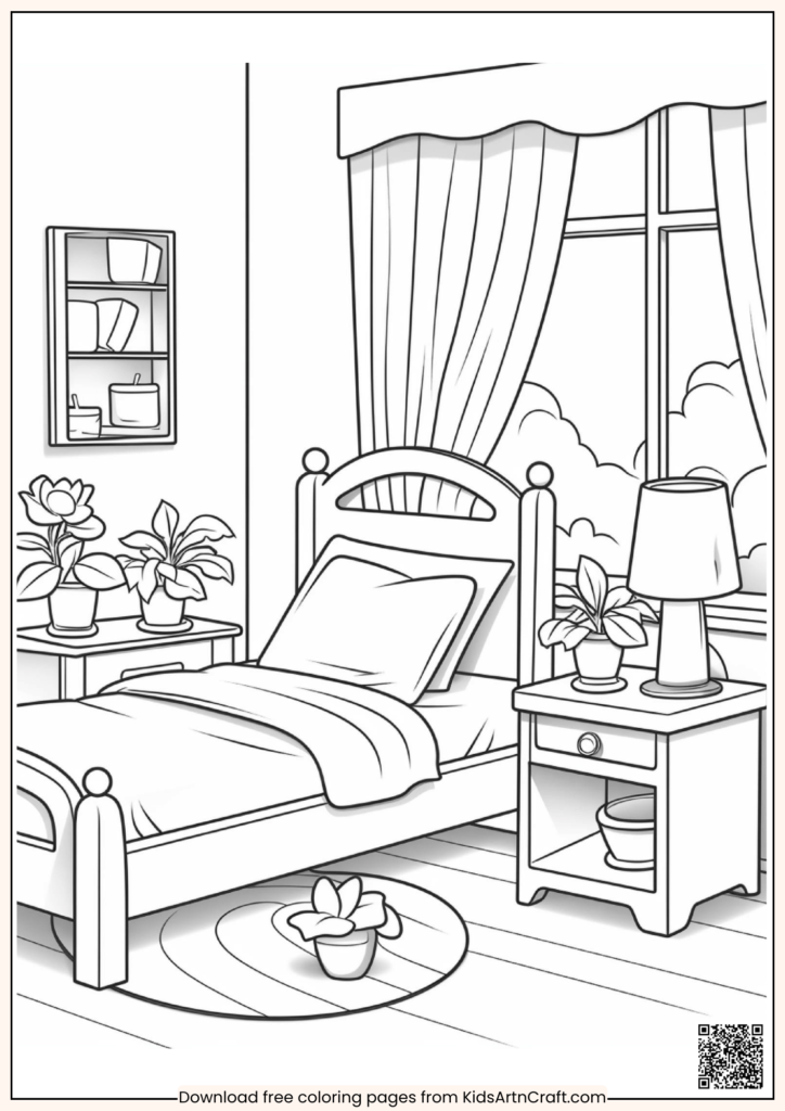 Room Coloring Pages For Kids With Parents - Kids Art & Craft