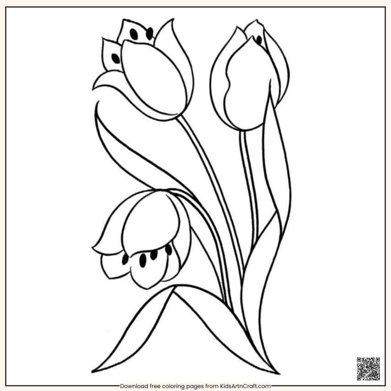 Lovely Flower Coloring Page Worksheet for Children - Free Printable ...
