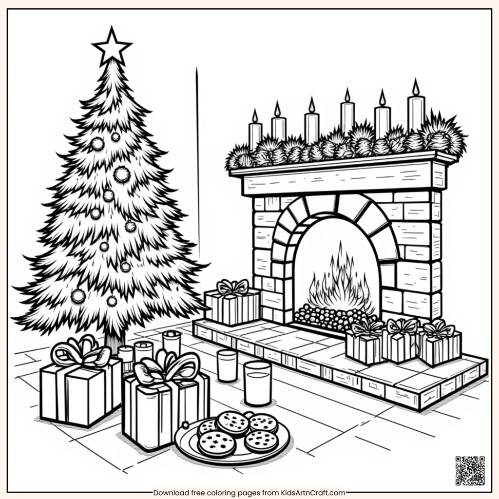 Christmas-inspired Coloring Page Worksheets for Children - Kids Art & Craft