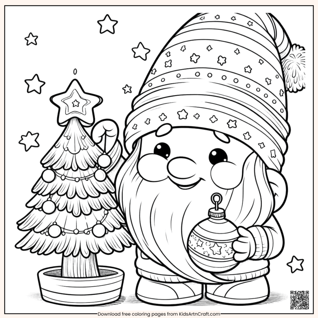 Adorable Gnome Coloring Pages Spreading Christmas Joy for Kids - Kids ...