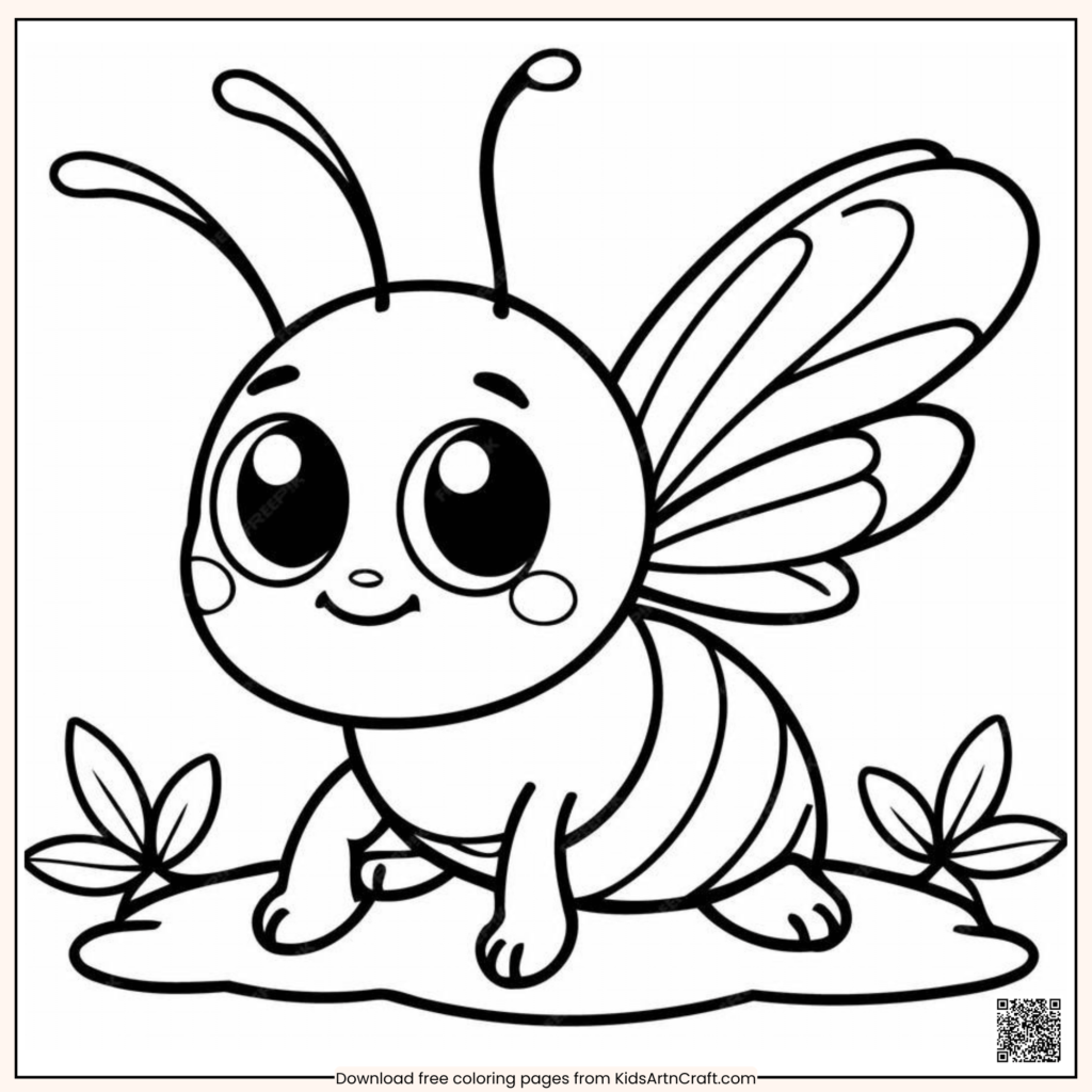 Adorable Insects Coloring Printable for Young Learners - Kids Art & Craft