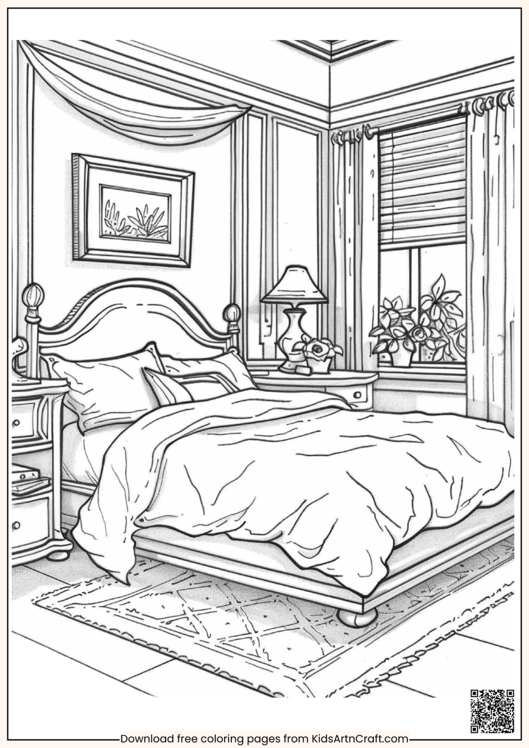 Room Coloring Pages For Kids With Parents - Kids Art & Craft