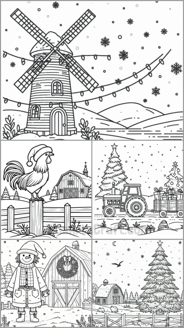 Celebrate Christmas Spirit with a Farm Theme Coloring Page for Kids ...