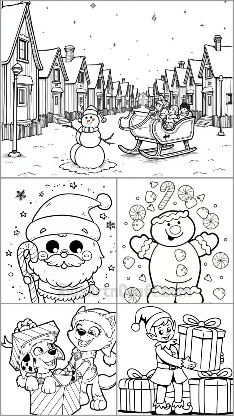 Christmas-inspired Coloring Page Worksheets for Children - Kids Art & Craft