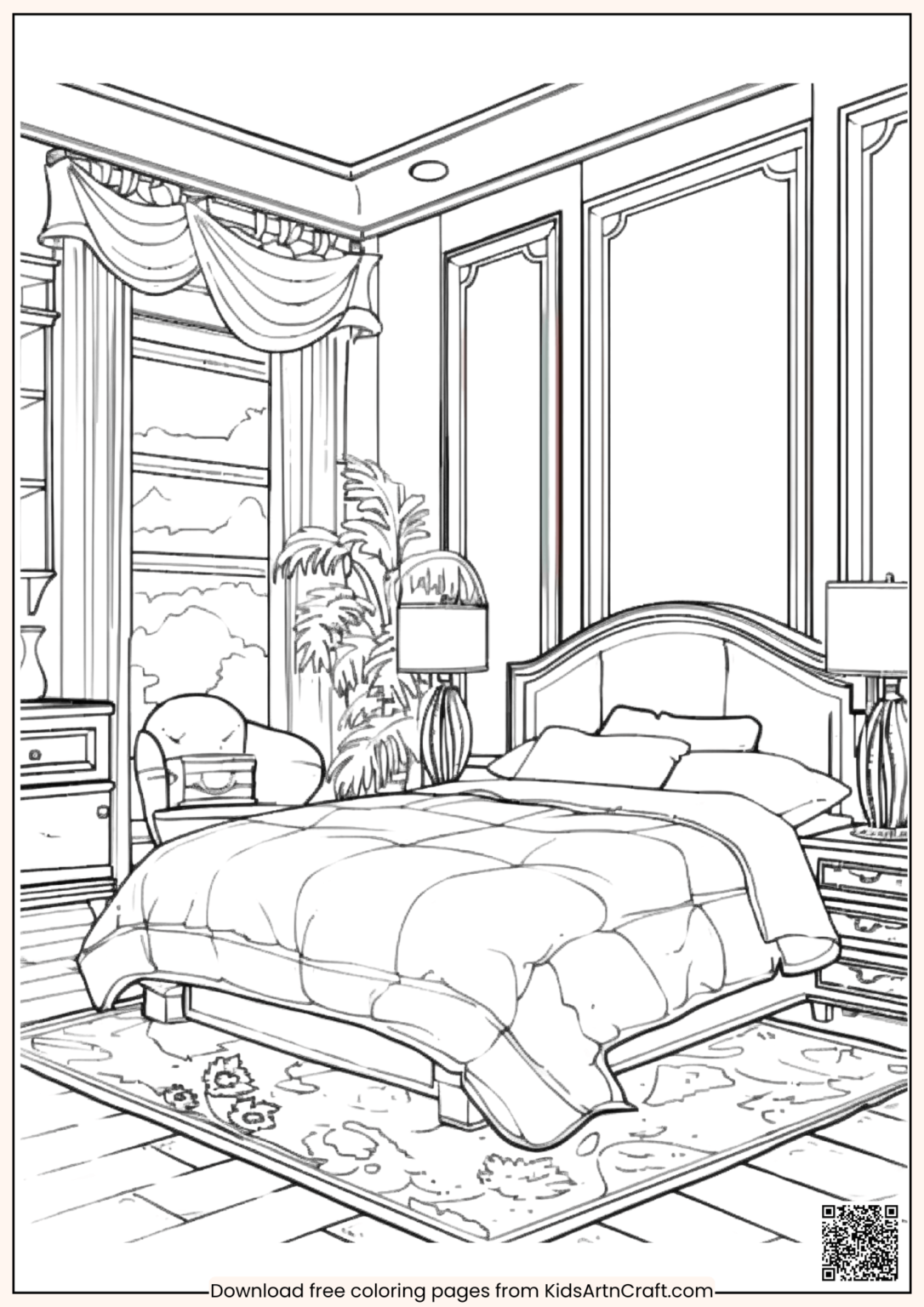 Room Coloring Pages For Kids With Parents - Kids Art & Craft