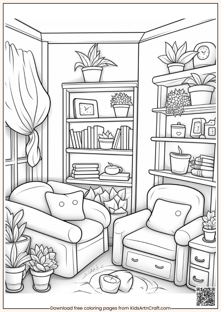 Room Coloring Pages For Kids With Parents - Kids Art & Craft