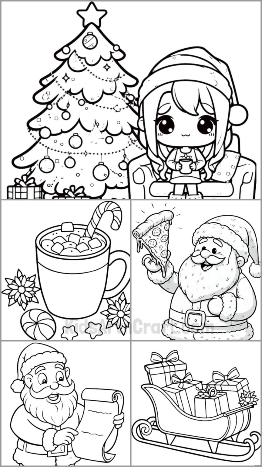 Creative Christmas Coloring Worksheets for Little Artists - Kids Art ...