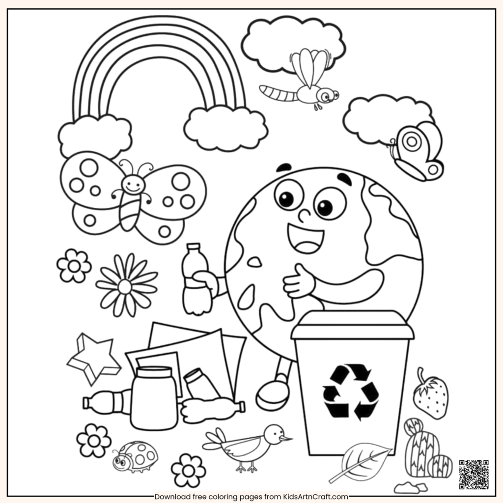World Environment Day Theme Coloring Pages For Kids - Free Printable ...