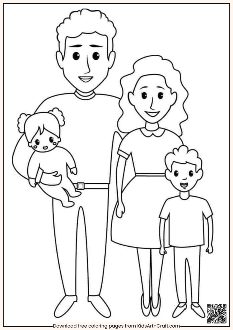 Family Bonding Through Coloring Pages for Children - Kids Art & Craft
