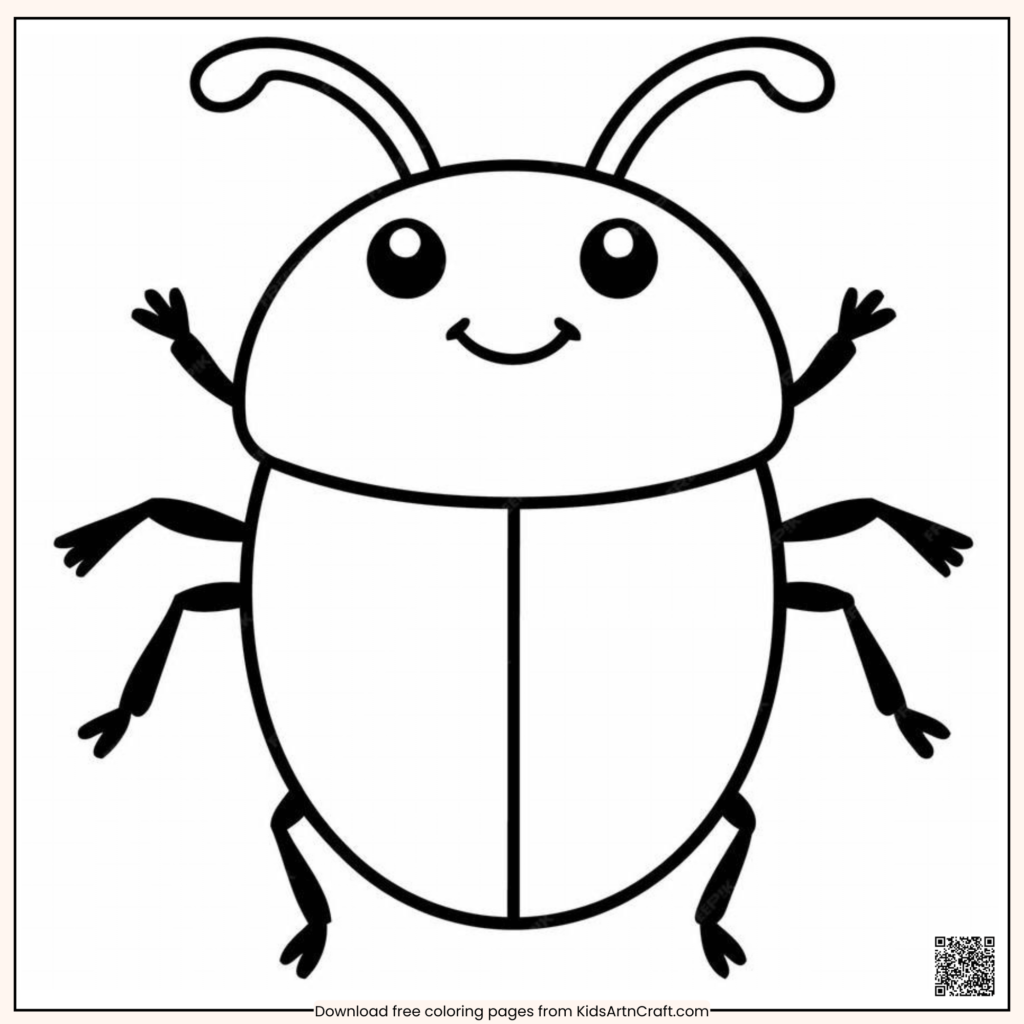 Adorable Insects Coloring Printable for Young Learners - Kids Art & Craft