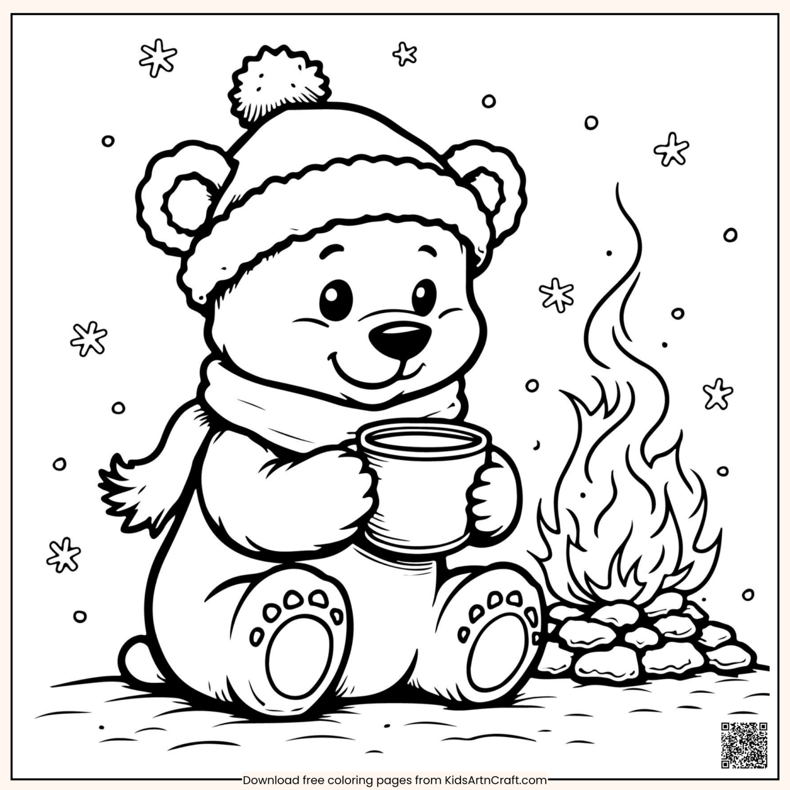 Cozy Winter Vibe Coloring Pages For Kids - Kids Art & Craft