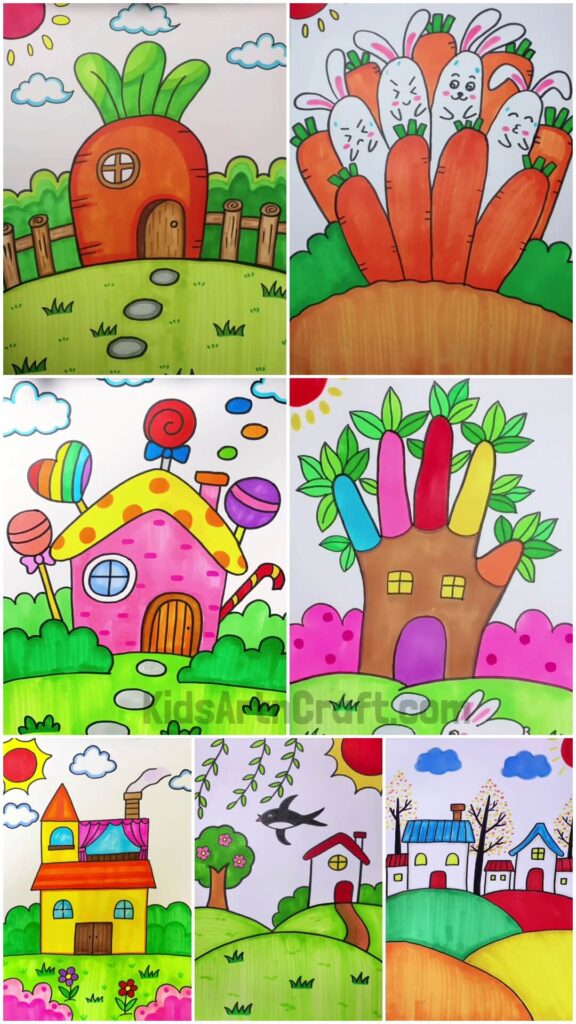 Easy Colorful Drawings For Grade 3-4 Kids - Kids Art & Craft