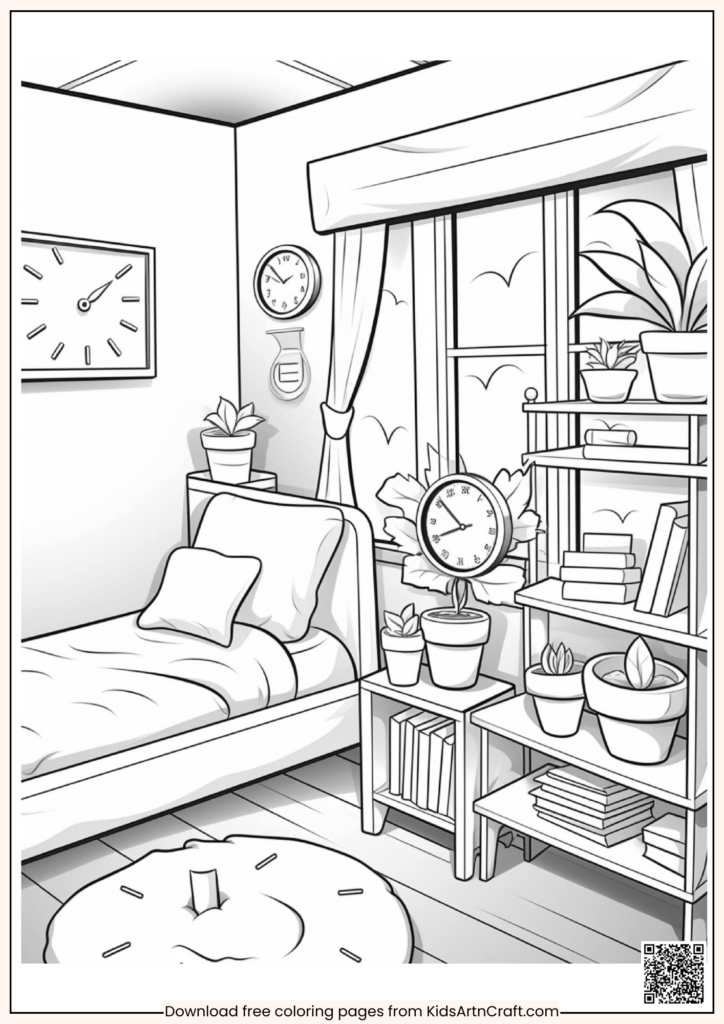 Room Coloring Pages For Kids With Parents - Kids Art & Craft