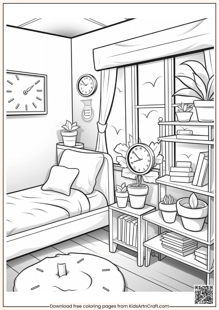 Room Coloring Pages For Kids With Parents - Kids Art & Craft