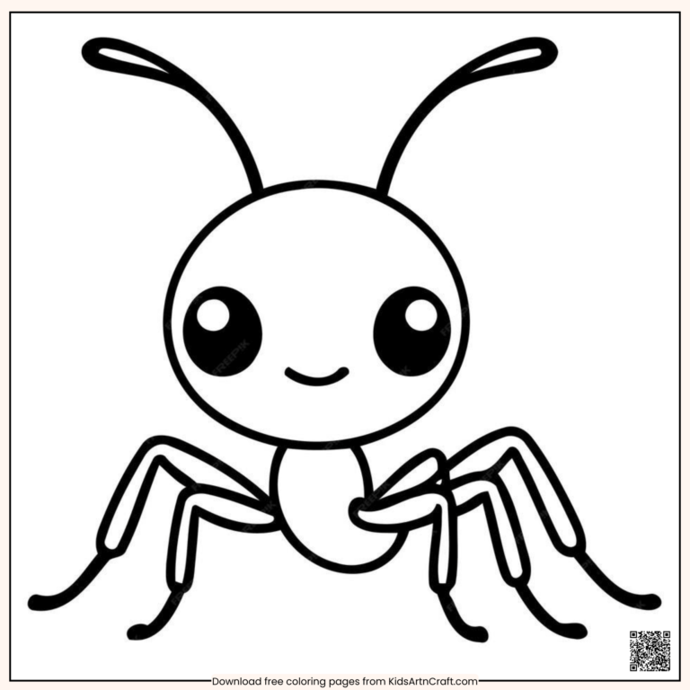 Adorable Insects Coloring Printable for Young Learners - Kids Art & Craft