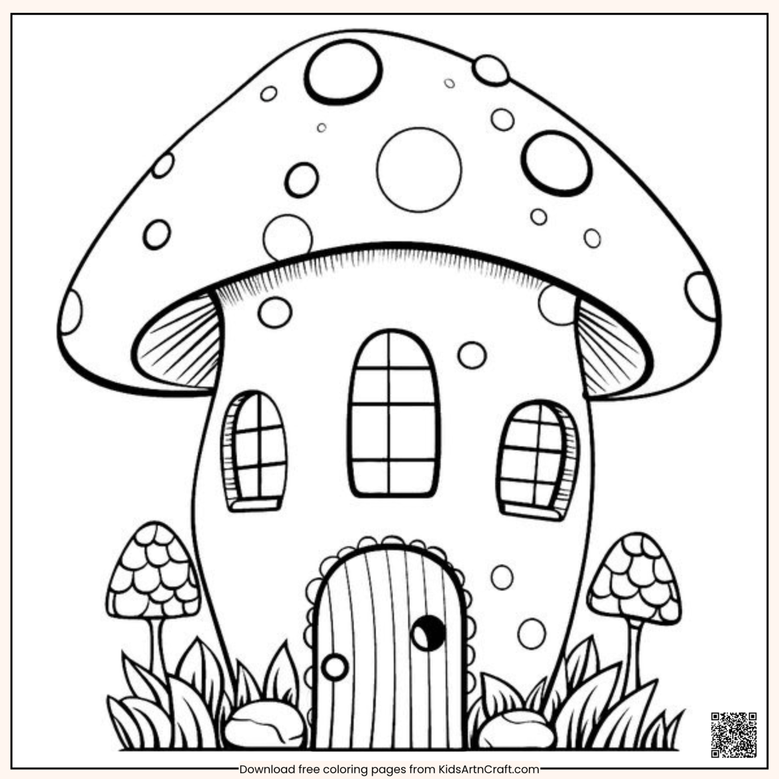 Creative Mushroom House Coloring Pages For Kids - Kids Art & Craft
