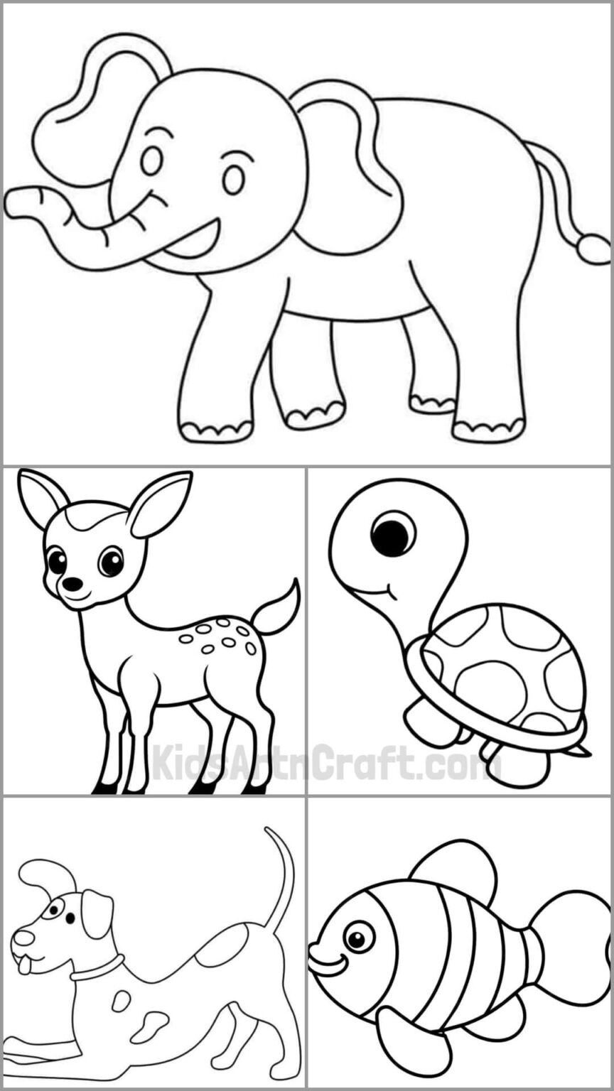Exciting Animal Coloring Page Worksheets for Kids - Kids Art & Craft