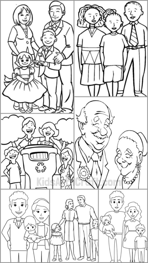 Family Bonding Through Coloring Pages for Children - Kids Art & Craft