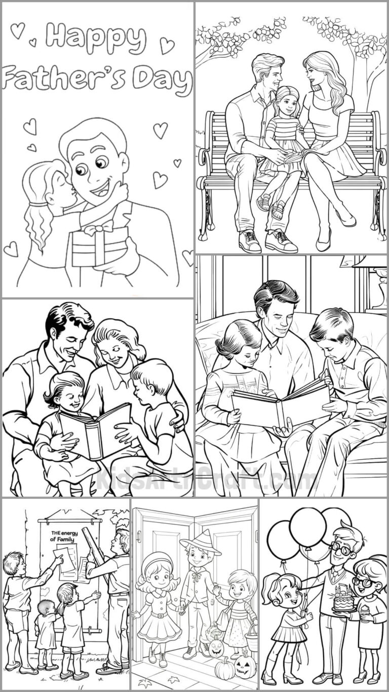 Family Coloring Page Worksheets For Kids - Kids Art & Craft