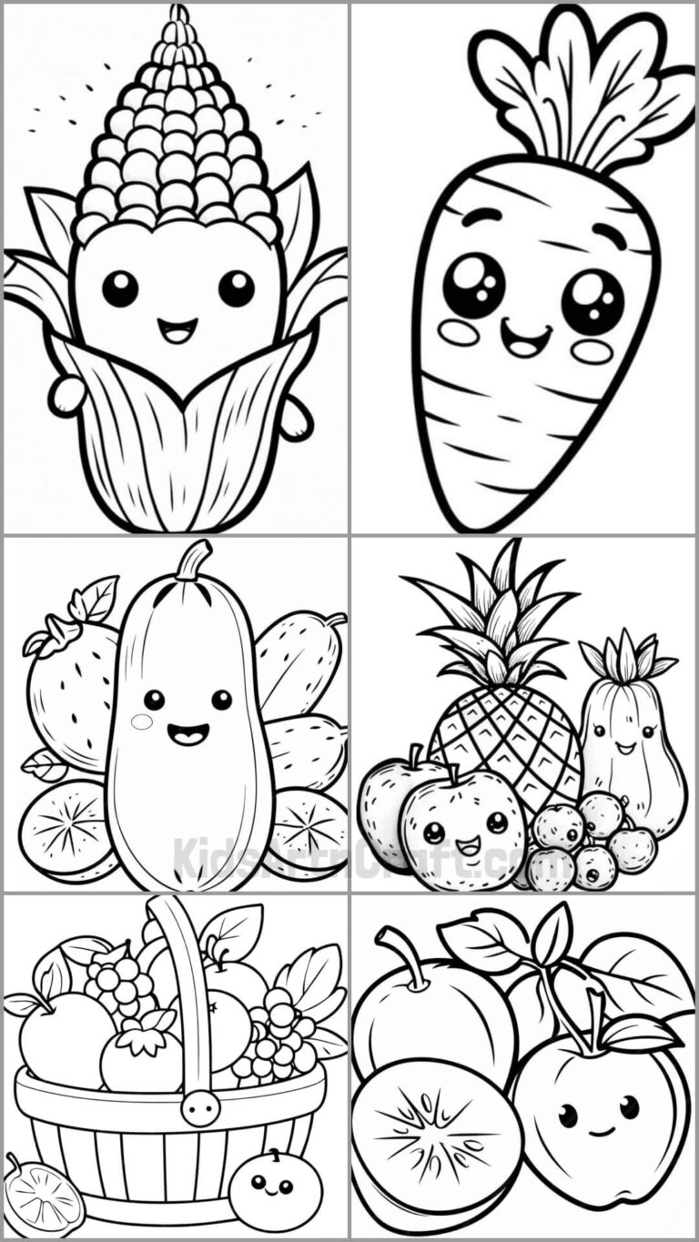 Fruit & Vegetable Coloring Pages For Kids - Kids Art & Craft