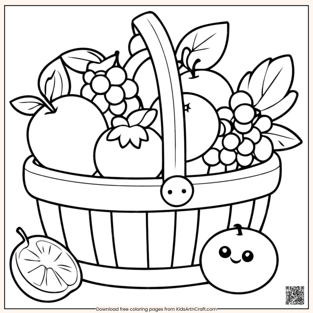Fruit & Vegetable Coloring Pages For Kids - Kids Art & Craft