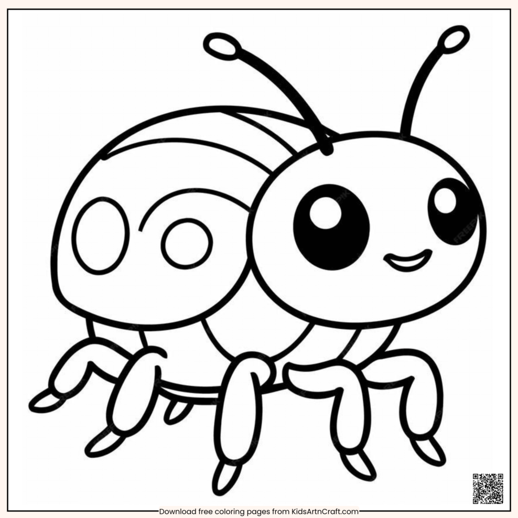 Adorable Insects Coloring Printable for Young Learners - Kids Art & Craft
