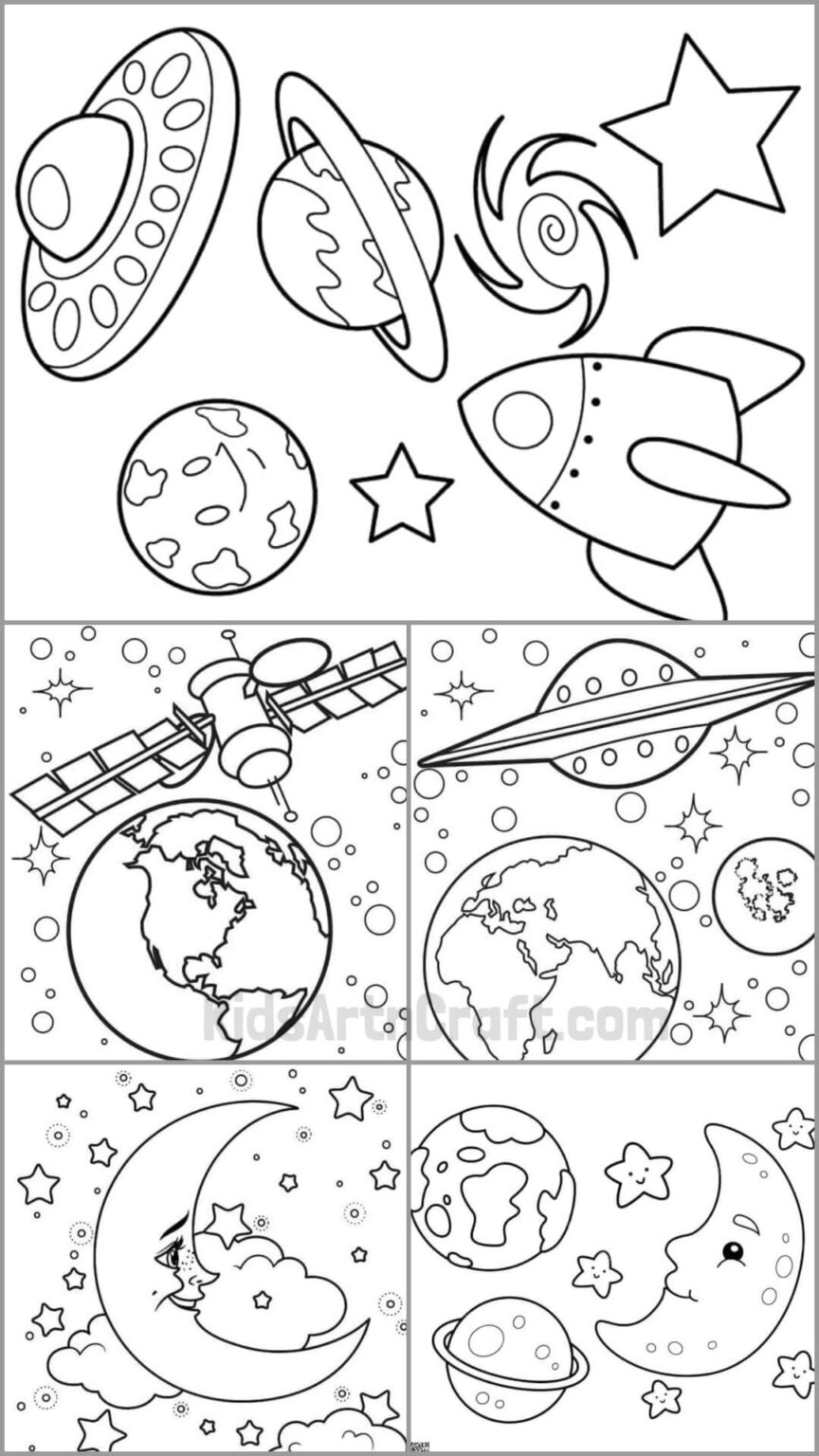Outer Space Coloring Pages For Kids - Kids Art & Craft