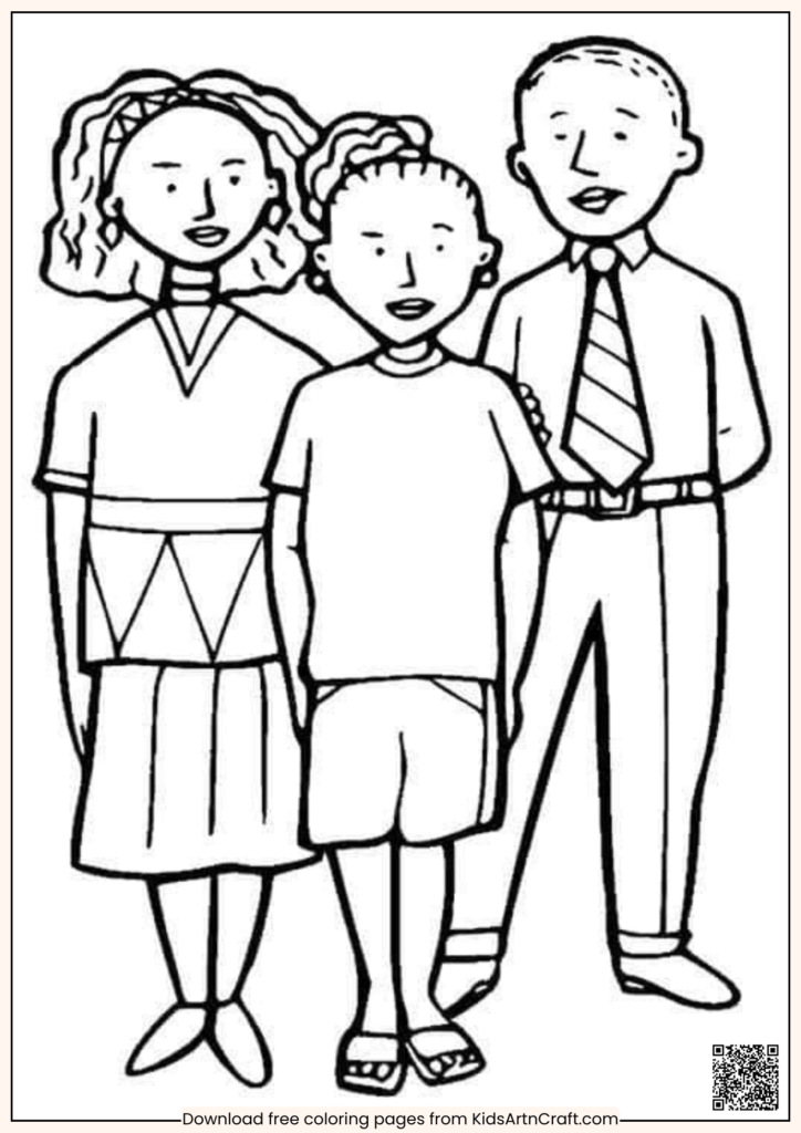 Family Bonding Through Coloring Pages for Children - Kids Art & Craft