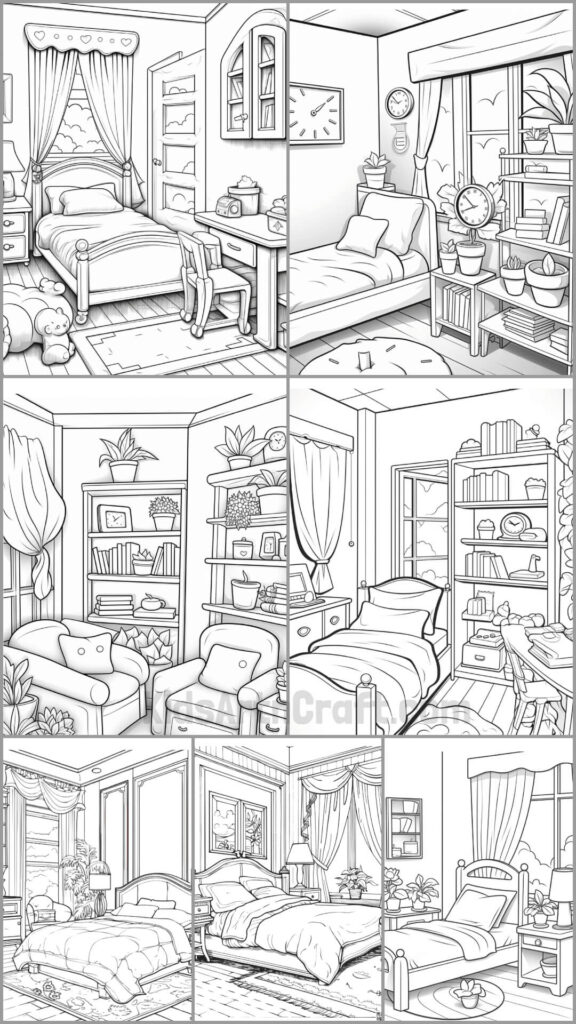 Room Coloring Pages For Kids With Parents - Kids Art & Craft