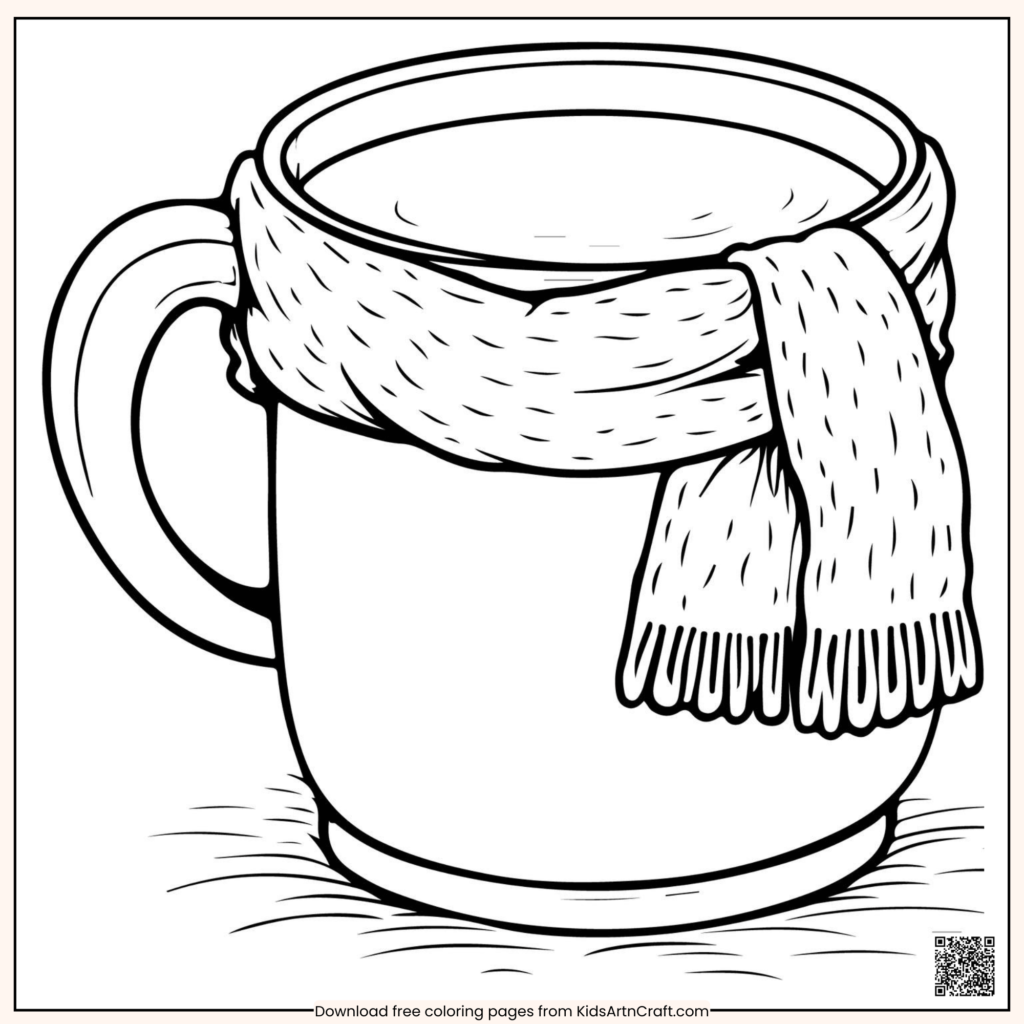 Cozy Winter Vibe Coloring Pages For Kids - Kids Art & Craft
