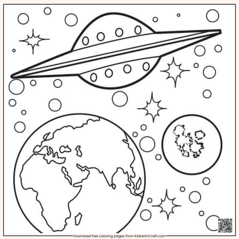 Outer Space Coloring Pages For Kids - Kids Art & Craft