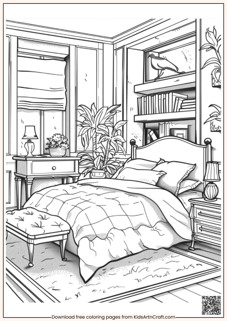 Room Coloring Pages For Kids With Parents - Kids Art & Craft