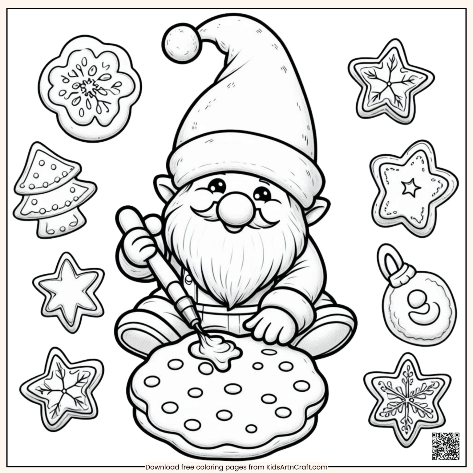 Adorable Gnome Coloring Pages Spreading Christmas Joy for Kids - Kids ...