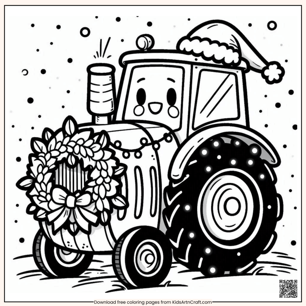 Celebrate Christmas Spirit with a Farm Theme Coloring Page for Kids ...
